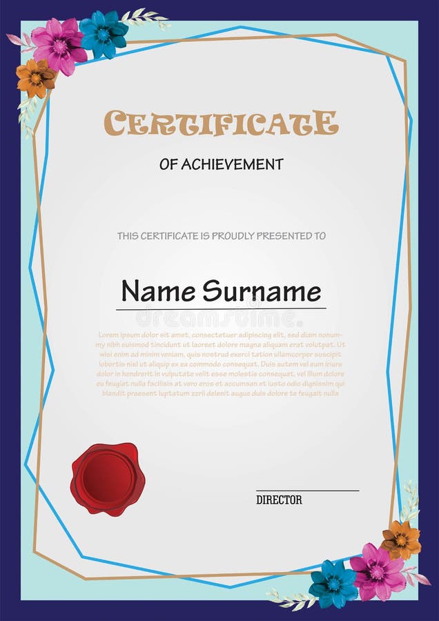 Certificate Template Vector Modern Design Stock Vector - Illustration ...