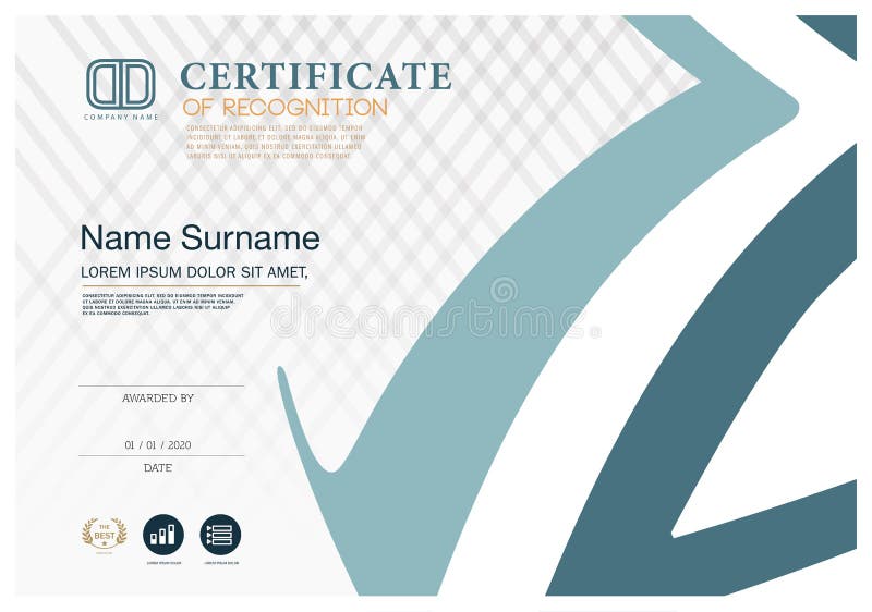 Certificate Frame Design Template Layout Template in A4 Size Stock ...