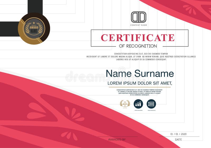 Certificate Frame Design Template Layout Template in A4 Size Stock ...