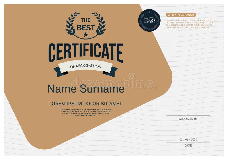Certificate Frame Design Template Layout Template in A4 Size Stock ...