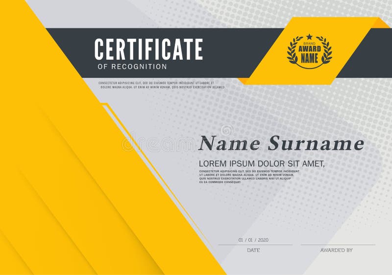 Certificate Frame Design Template Layout Template in A4 Size Stock ...