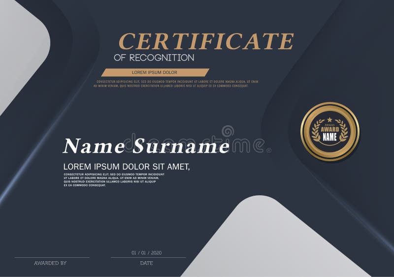 Certificate Frame Design Template Layout Template in A4 Size Stock ...