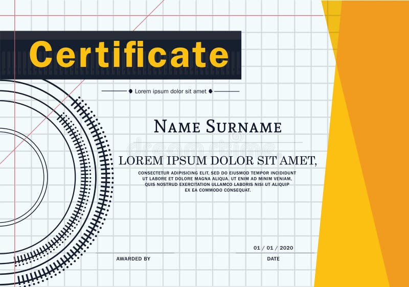 Certificate Frame Design Template Layout Template in A4 Size Stock ...
