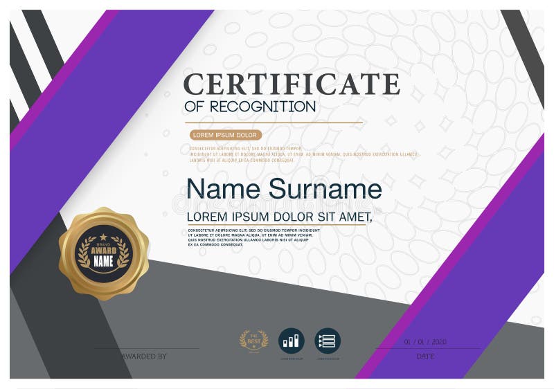 Certificate Frame Design Template Layout Template in A4 Size Stock ...