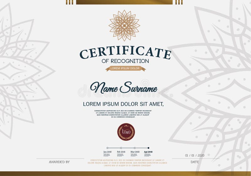 Certificate Frame Design Template Layout Template in A4 Size Stock ...