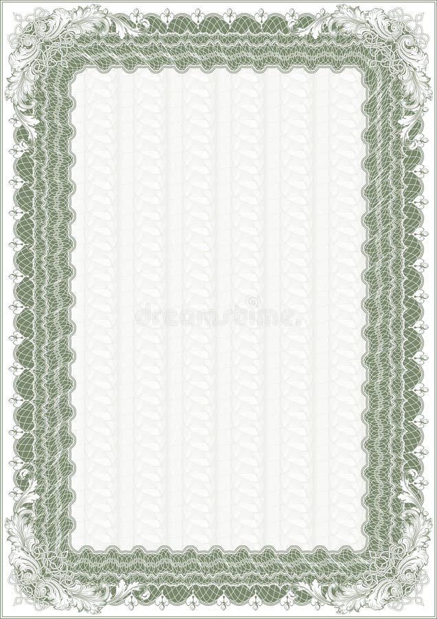 Certificate frame green stock illustration. Illustration of ...