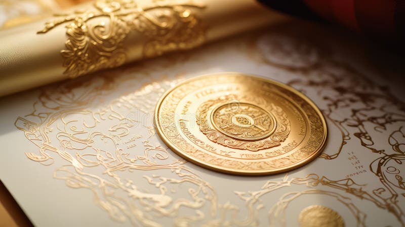 Gold Document Seal stock vector. Illustration of seal - 6419445