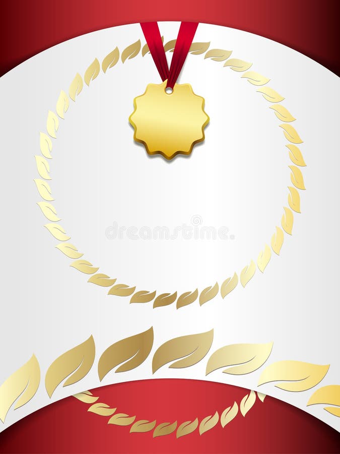 Certificate with a Gold Medal Stock Vector - Illustration of banner ...