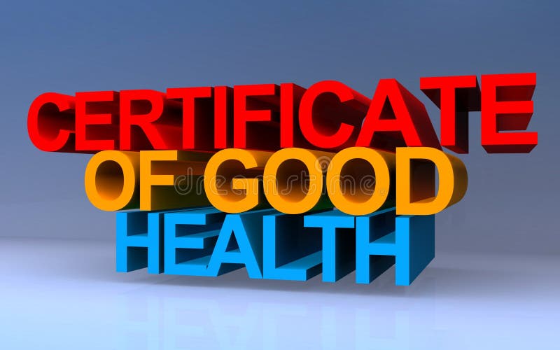 Certificate of Good Health on Blue Stock Image - Image of immunization ...