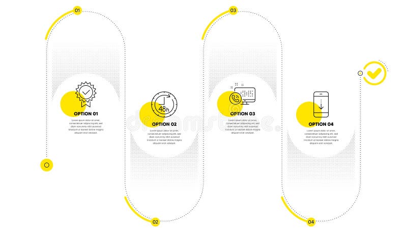 Certificate, 48 Hours and Web Call Icons Set. Scroll Down Sign. Vector ...