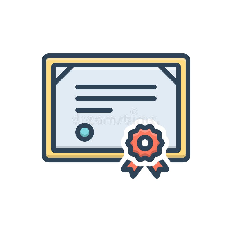 Color Illustration Icon for Certificate, Credential and Documentation ...