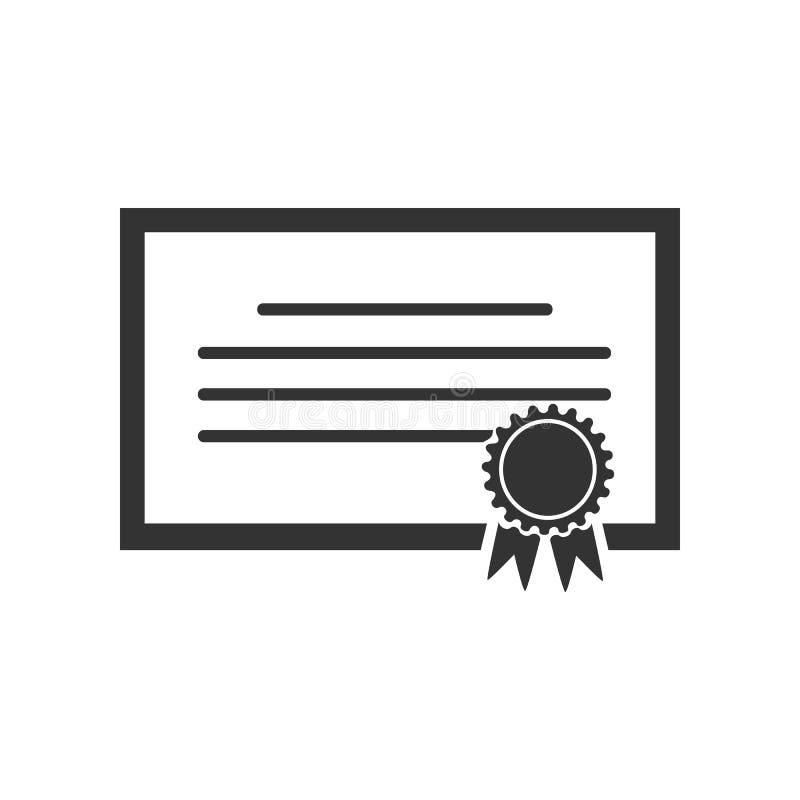 Certificate icon stock illustration. Illustration of symbol - 250734573