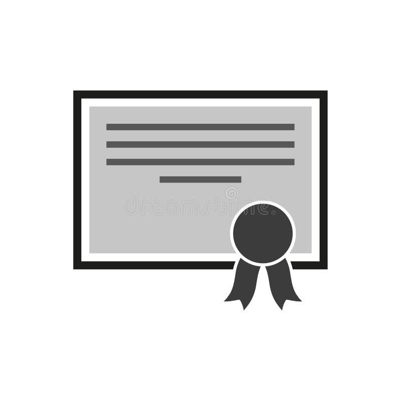 Certificate Icon. Diploma Certificate with a Stamp. Vector Illustration ...