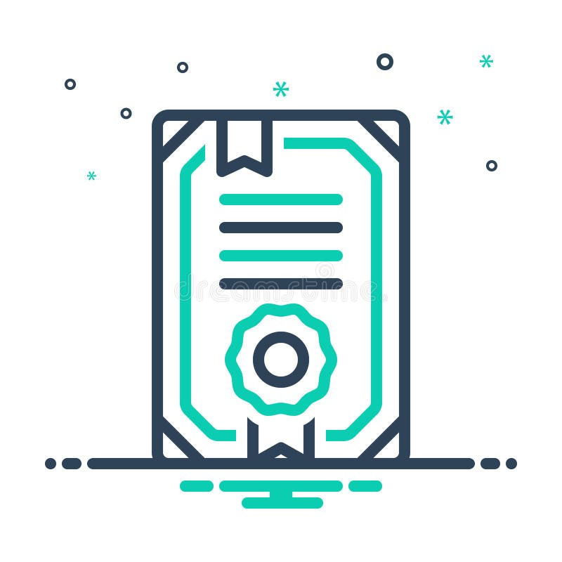 Mix Icon for Certificate, Document and Award Stock Illustration ...