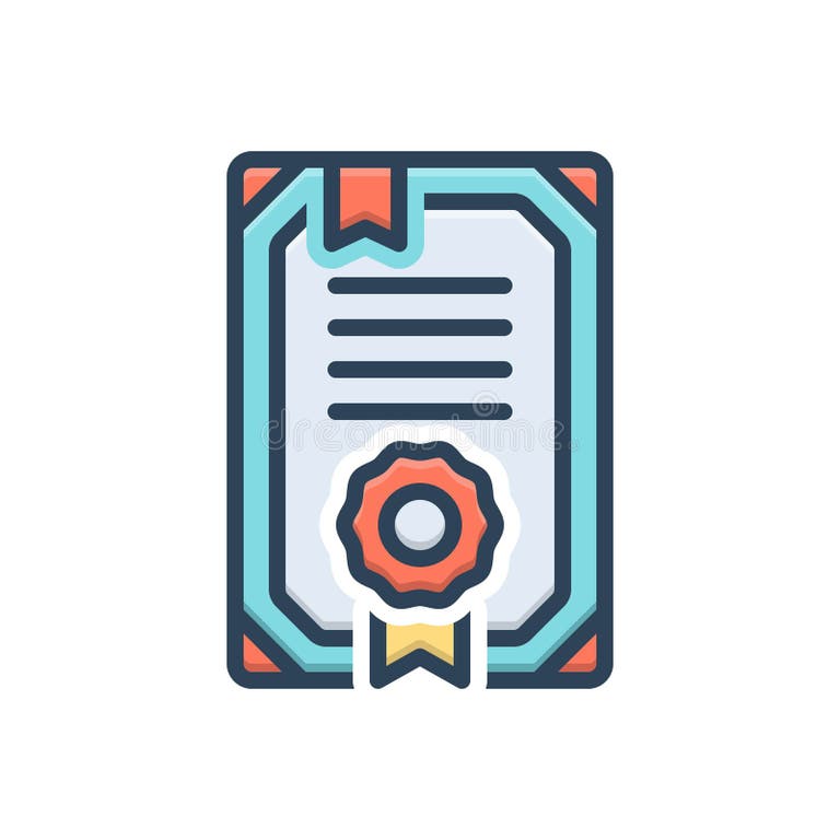 Color Illustration Icon for Certificate, Document and Saward Stock ...