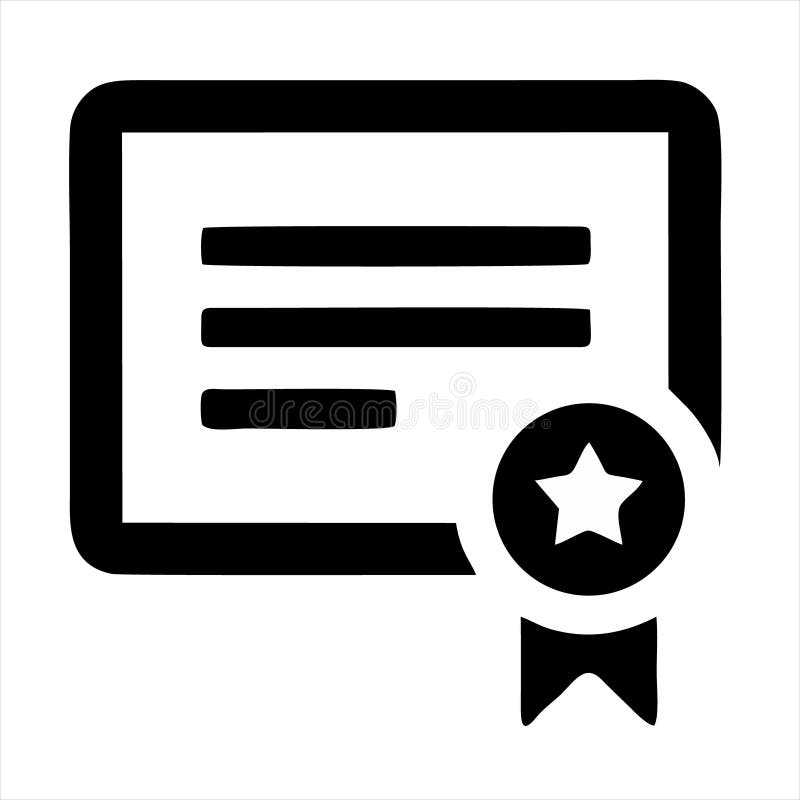 Certificate Icon in Trendy Design Style. Stock Vector - Illustration of ...