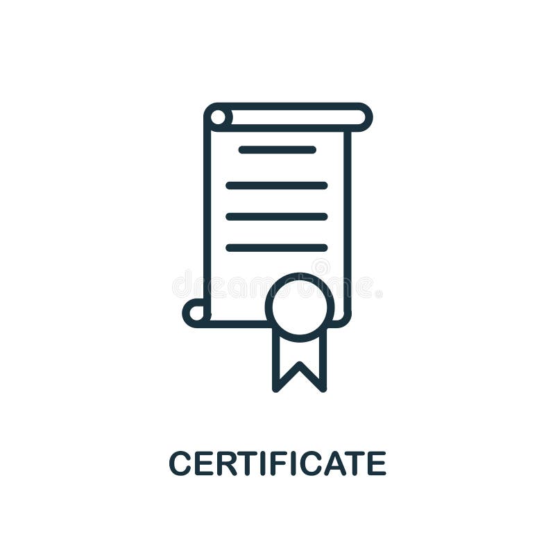 Certificate Icon Outline Style. Thin Line Creative Certificate Icon for ...