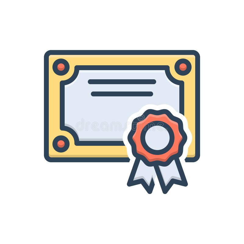 Color Illustration Icon for Certificate, Scholarship and Qualification ...