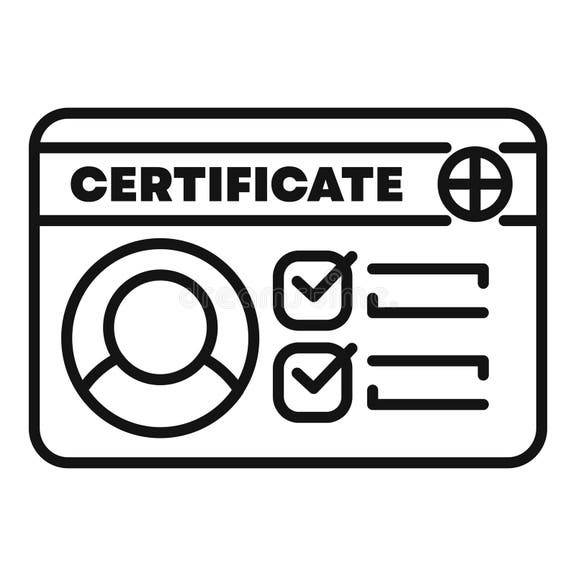 Certificate Icon Showing Completed Training and Education Stock Vector ...