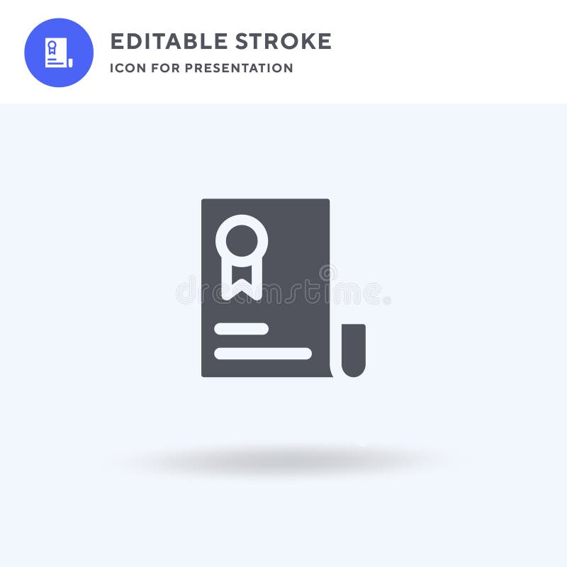 Certificate Icon Vector, Filled Flat Sign, Solid Pictogram Isolated on ...