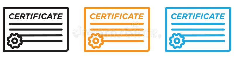 Certificate Icon Vector Logo Set Collection for Web App Ui Stock ...