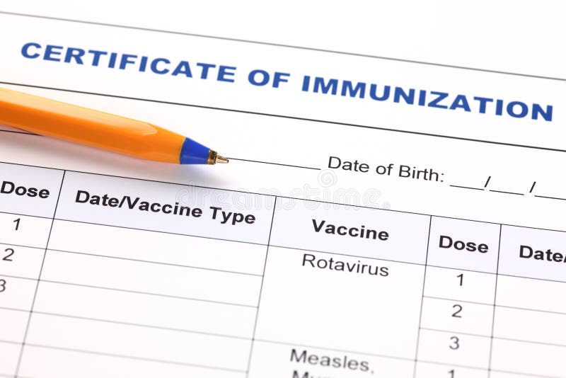 Certificate of Immunization Stock Image - Image of accessibility ...