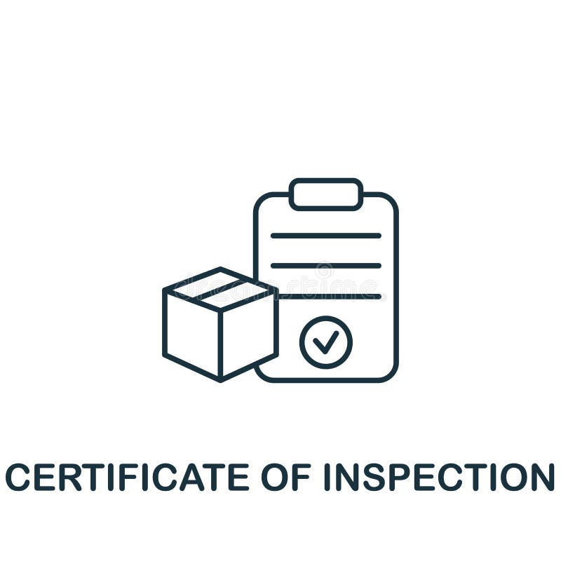 Certificate of Inspection Icon. Line Simple Line Shipping Icon for ...