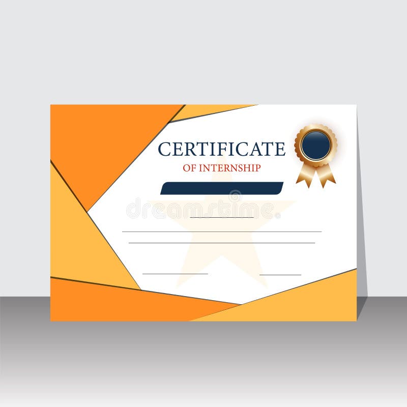 Certificate of Internship, Best Award Template Design with Space Stock ...