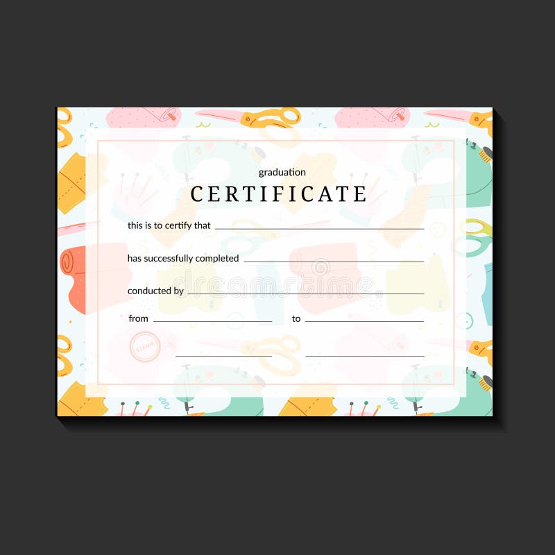 Certificate Layout for Sewing or Crafts Course, Classes or Workshop ...