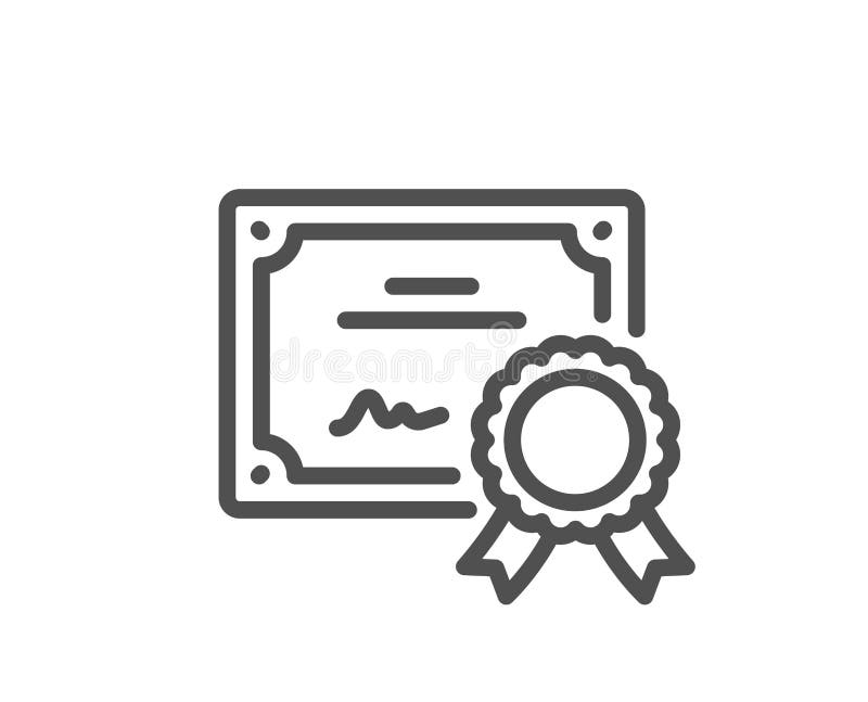 Certificate Line Icon. Certified Document Sign. Vector Stock Vector ...