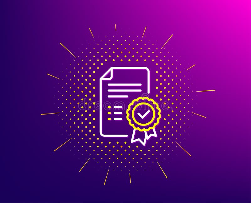 Certificate Line Icon. Verified Document Sign. Vector Stock Vector ...