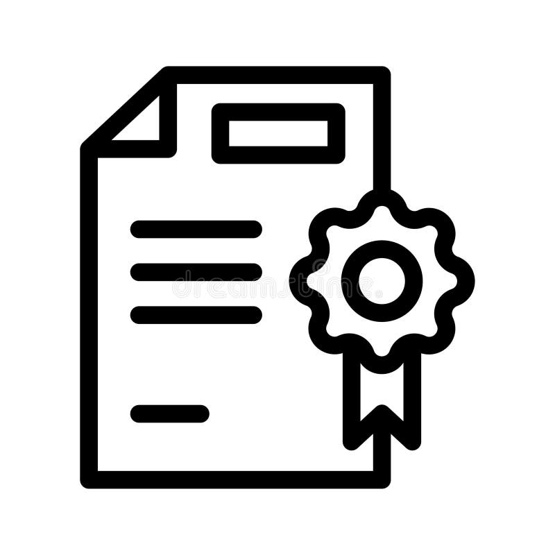 Certificate Line Icon Illustration Vector Graphic Stock Vector ...