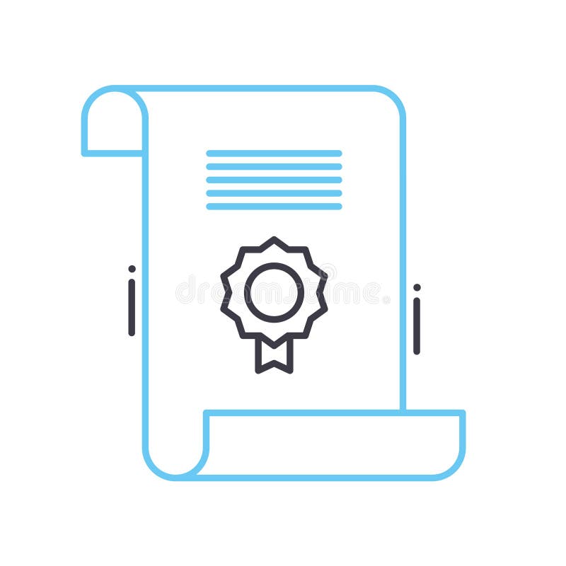 Certificate Line Icon, Outline Symbol, Vector Illustration, Concept ...
