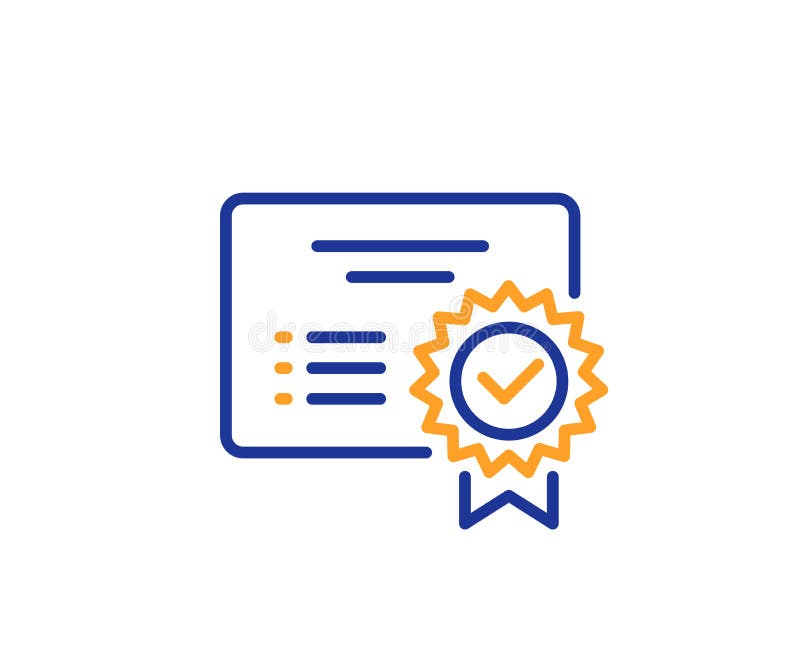 Certificate Line Icon. Verified Document Sign. Vector Stock Vector ...
