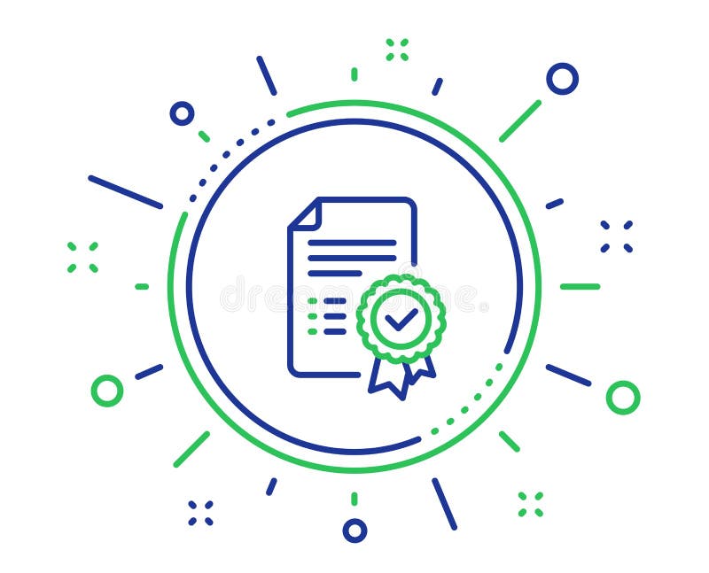 Certificate Line Icon. Verified Document Sign. Vector Stock Vector ...
