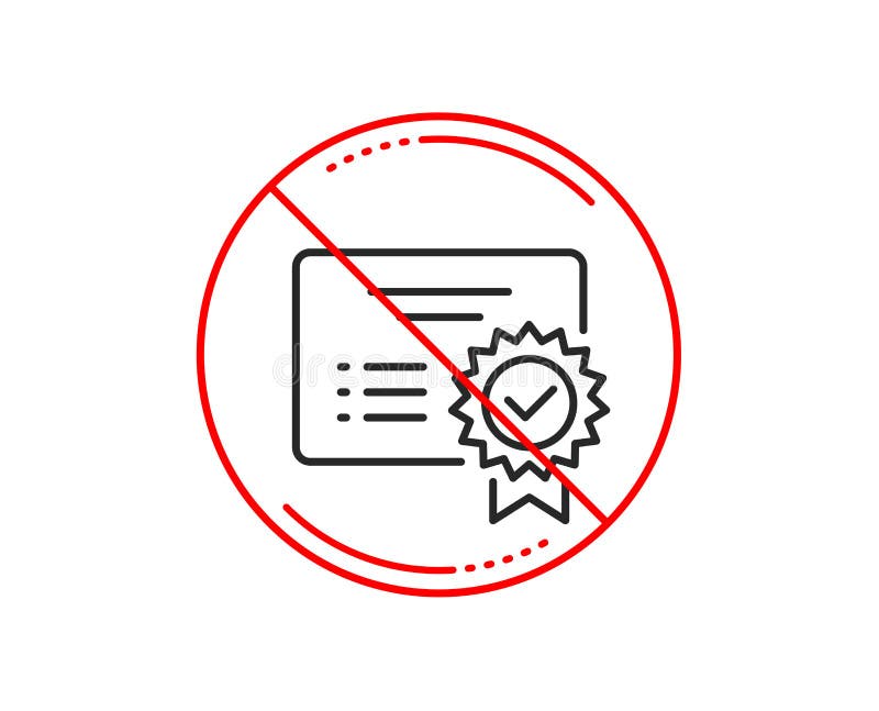 Certificate Line Icon. Verified Document Sign. Vector Stock Vector ...