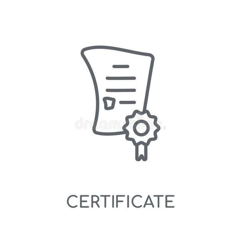Certificate Linear Icon. Modern Outline Certificate Logo Concept Stock ...