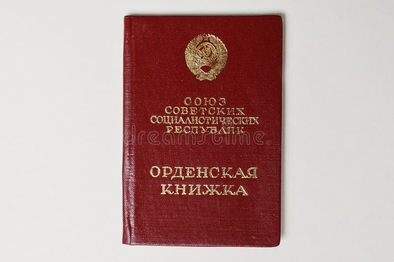 Certificate for a Medal and Order Books of Soviet Union Stock Photo ...
