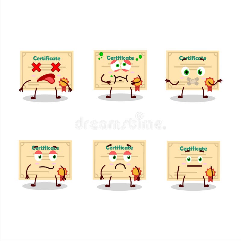 Certificate Paper Cartoon Character with Nope Expression Stock Vector ...