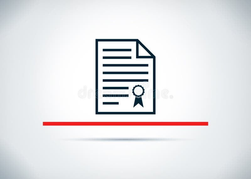 Certificate Paper Icon Abstract Flat Background Design Illustration ...