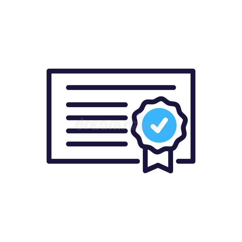 Certificate Paper with Seal Icon, Vector Illustration for Academic ...