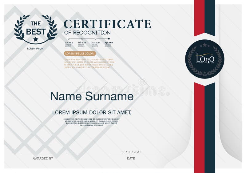 Certificate of RECOGNITION Frame Design Template Layout Template in A4 ...