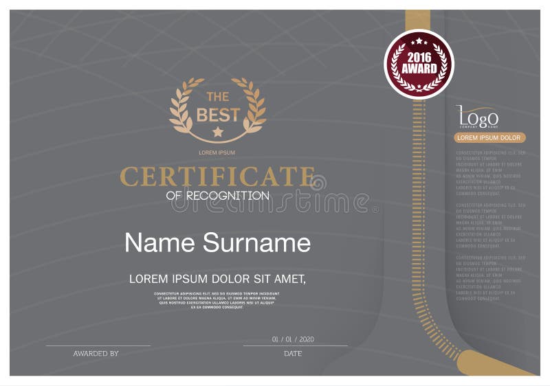 Certificate of RECOGNITION Frame Design Template Layout Template in A4 ...