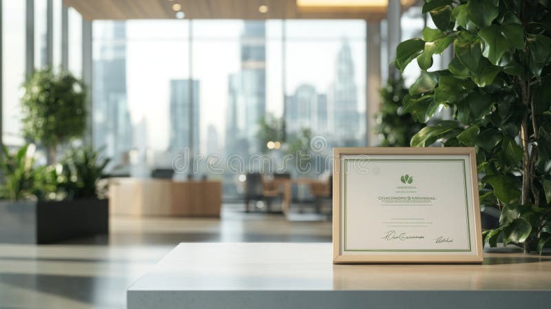 Certificate of Recognition for Sustainable Finance Displayed in a ...