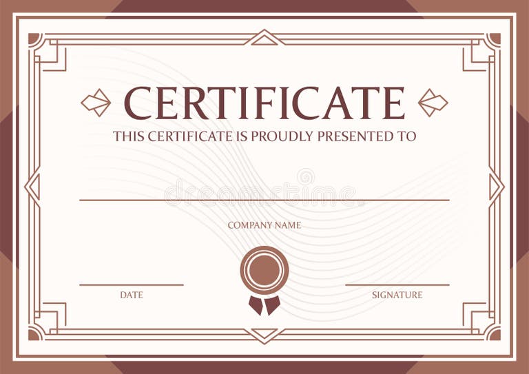 Certificate Retro Frame Document Blank Stock Vector - Illustration of ...