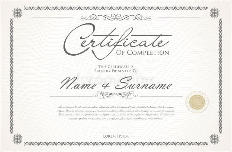 Retro Certificate Design Template Stock Illustrations – 76,213 Retro ...