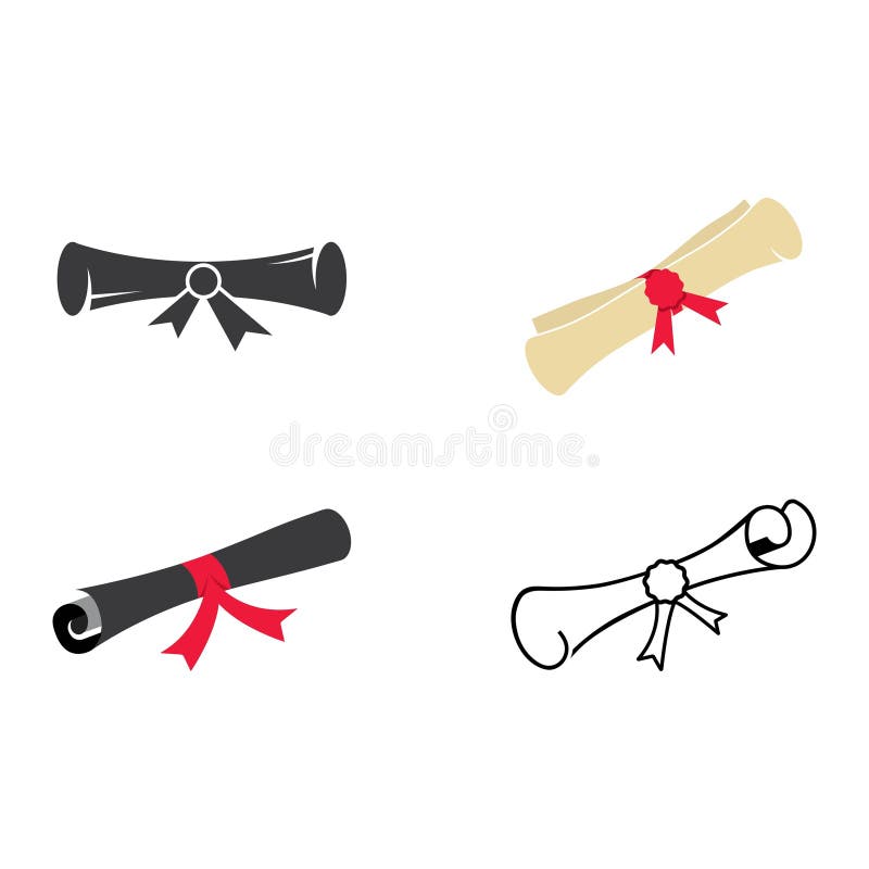 Certificate Roll Logo Vector Template Design. Graduation Logo, Vector ...