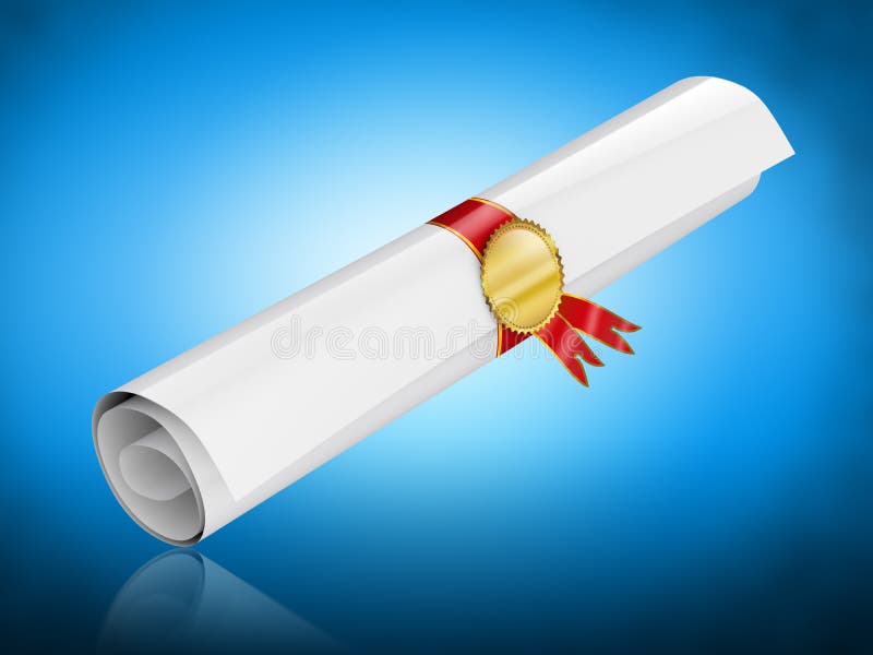 Certificate scroll stock illustration. Illustration of certificate ...