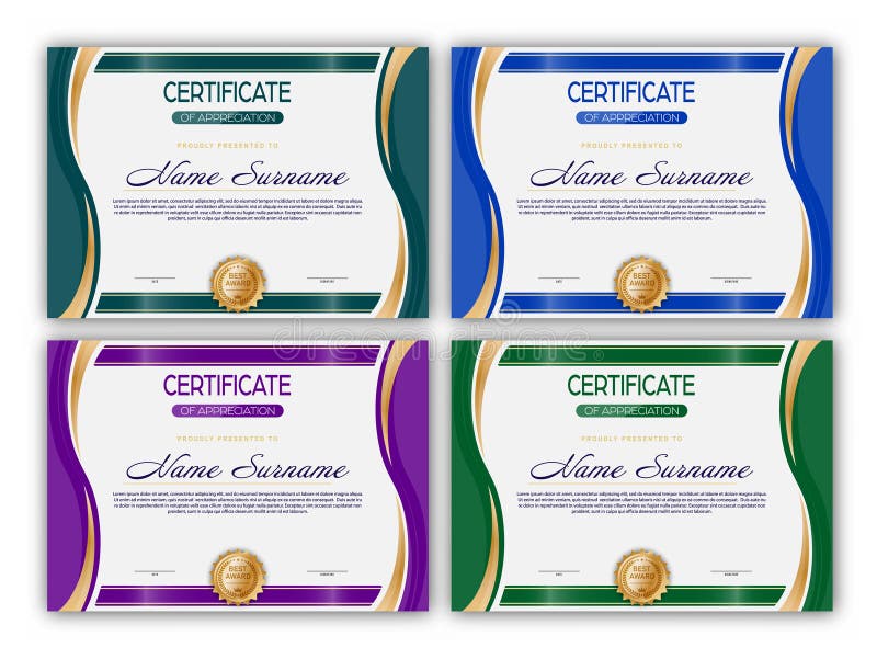Certificate. a Set of Mock-ups of the Certificate of Recognition of ...