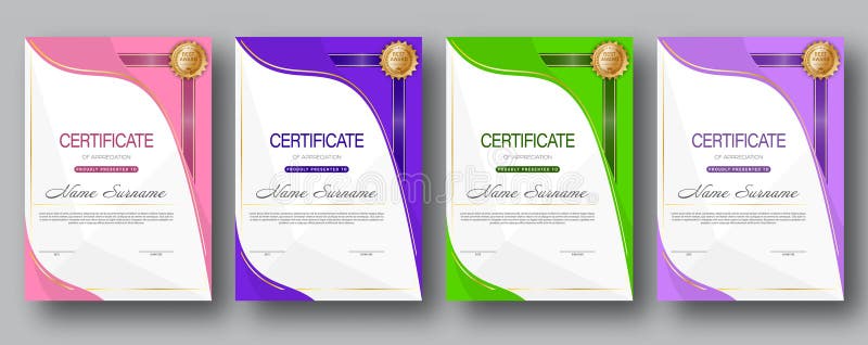Certificate. a Set of Mock-ups of the Certificate of Recognition of ...
